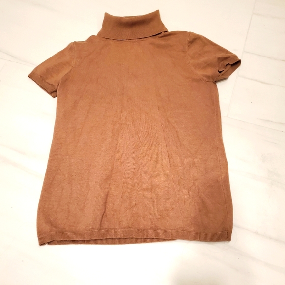 EVIE | Sweaters | Camel Colored Short Sleeve Turtle Neck | Poshmark